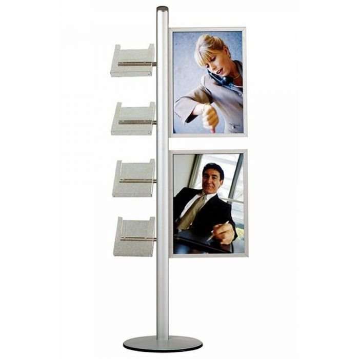 Multistander 18 Enkeltsidet - 2x50x70cm Slide In & 4xA4 Hylder - Se ...